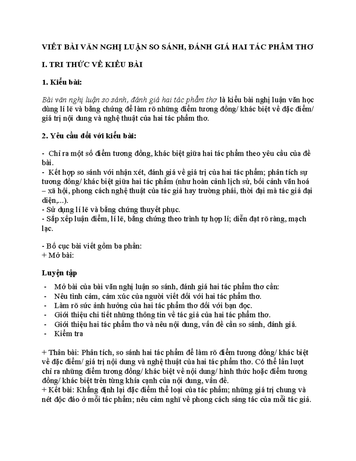 NGHỊ LUẬN SO SÁNH HAI TÁC PHẨM THƠ: GIANG TUYẾT & MỘ - Studocu