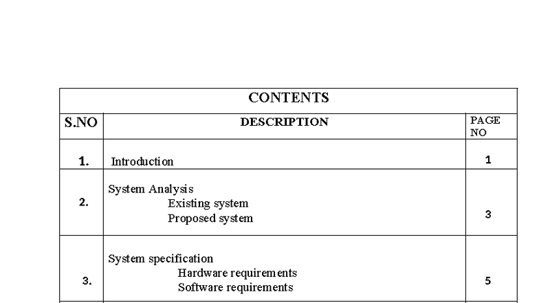Contents - good - CONTENTS S DESCRIPTION PAGE NO 1. Introduction 1 2 ...