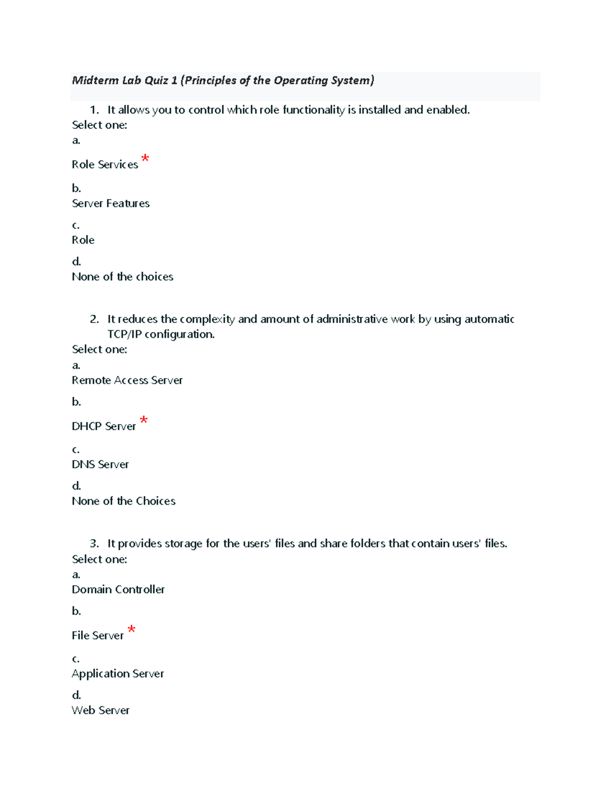 Midterm Lab Quiz 1 (POS - Principles of Operating Systems) - Studocu