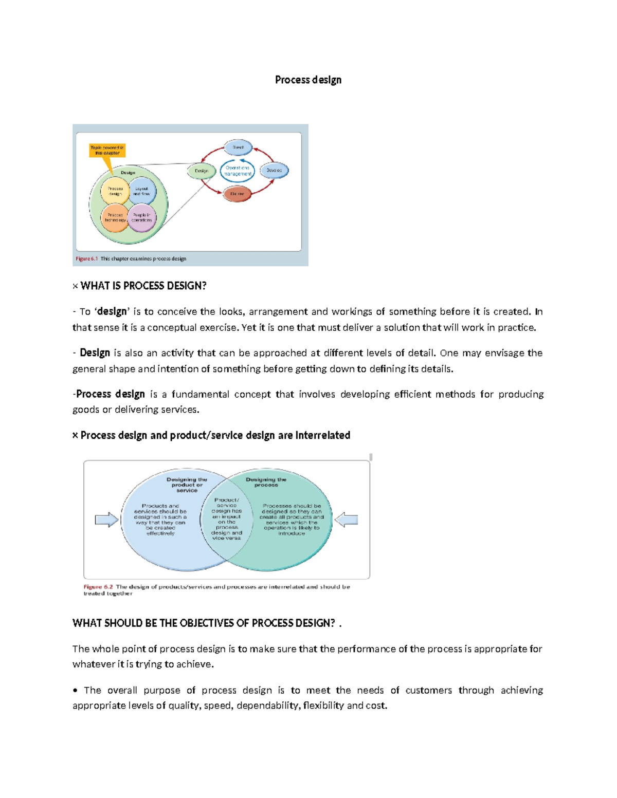 Process design (r) - Summary Operations Management - Process design × ...