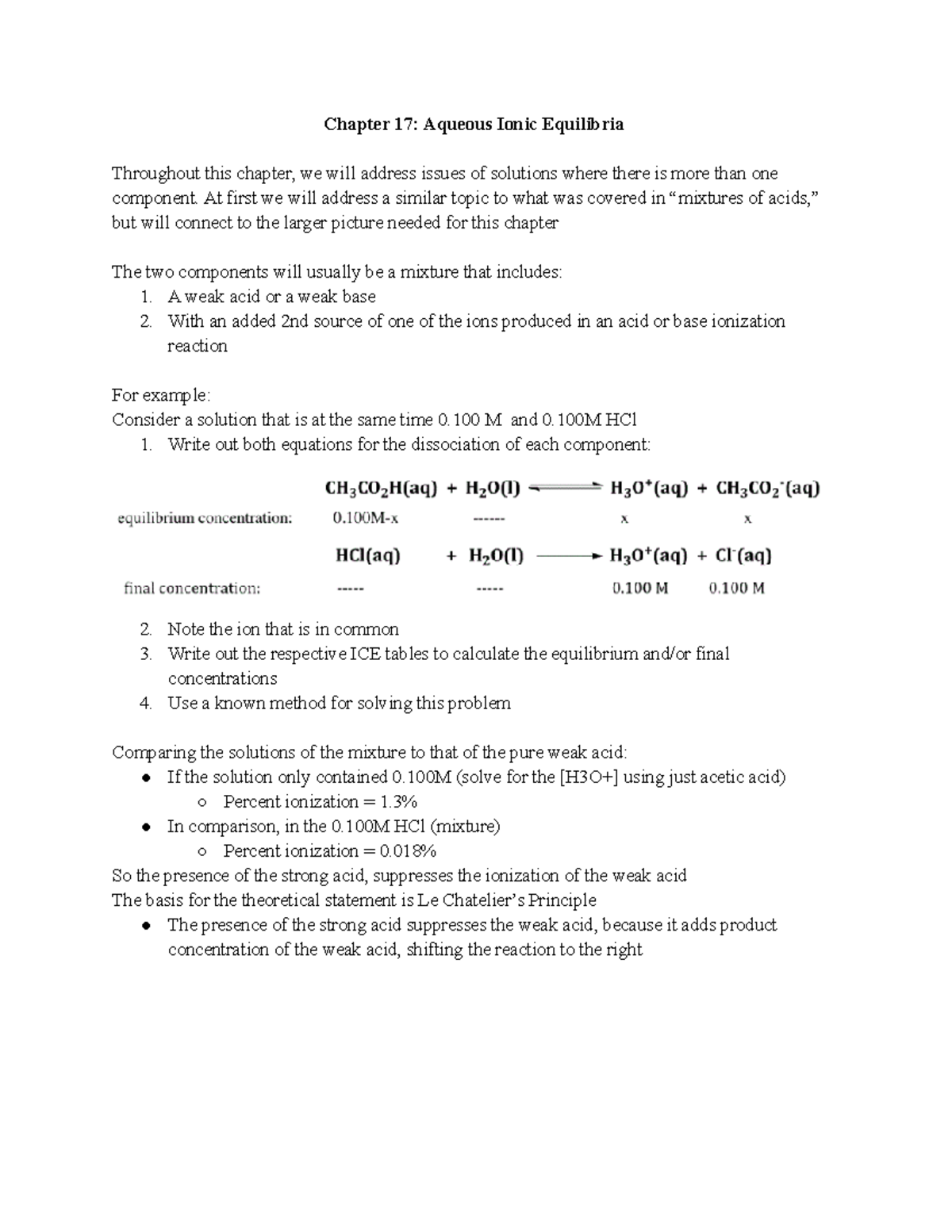 Chapter 17 (PART 1) Buffers and Titrations - Chapter 17: Aqueous Ionic Equilibria Throughout ...