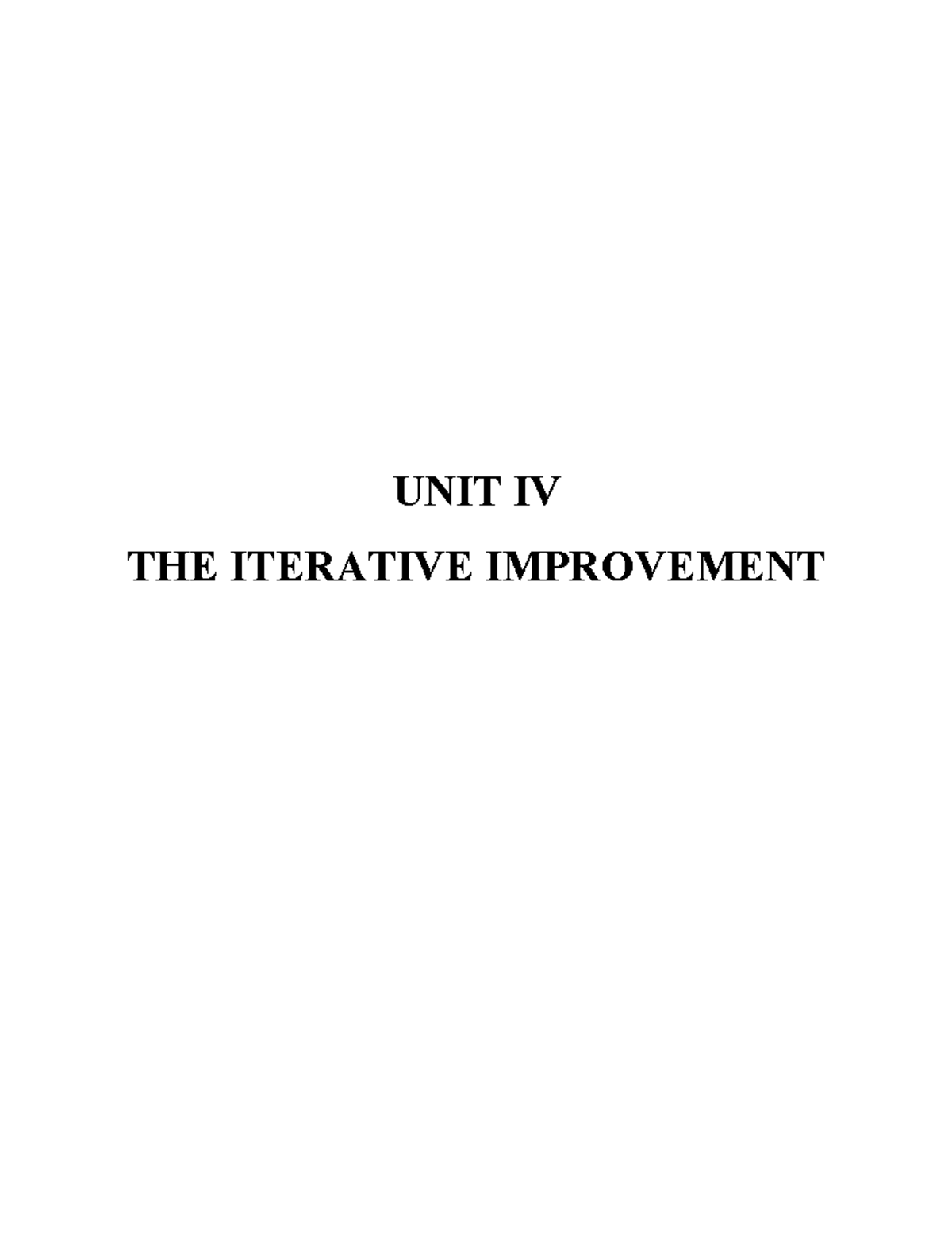 UNIT 4 - Iterative Improvement Techniques in DAA (CSE 101) - Studocu