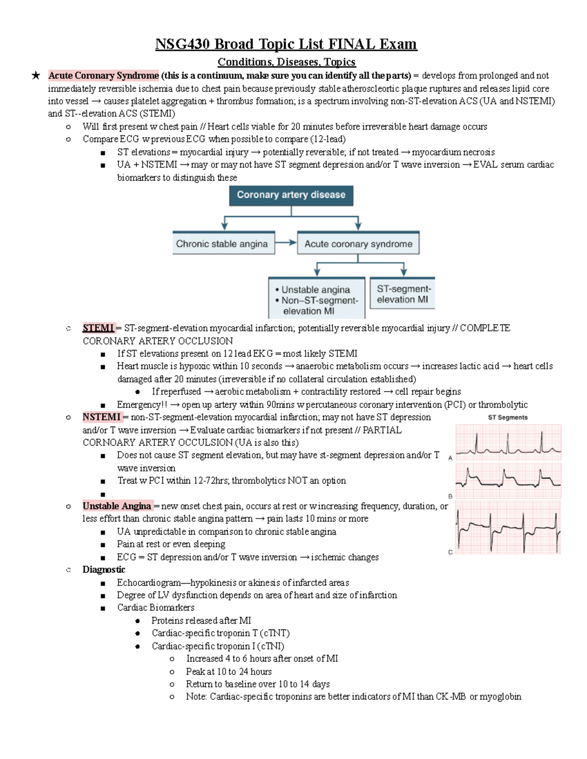 NSG430 Final Guide Broad Topics List - NSG430 Broad Topic List FINAL ...