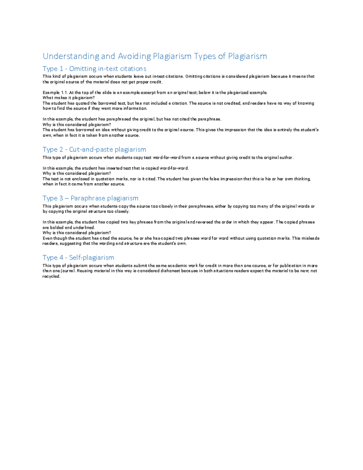Transcript - Types of Plagiarism - Understanding and Avoiding ...