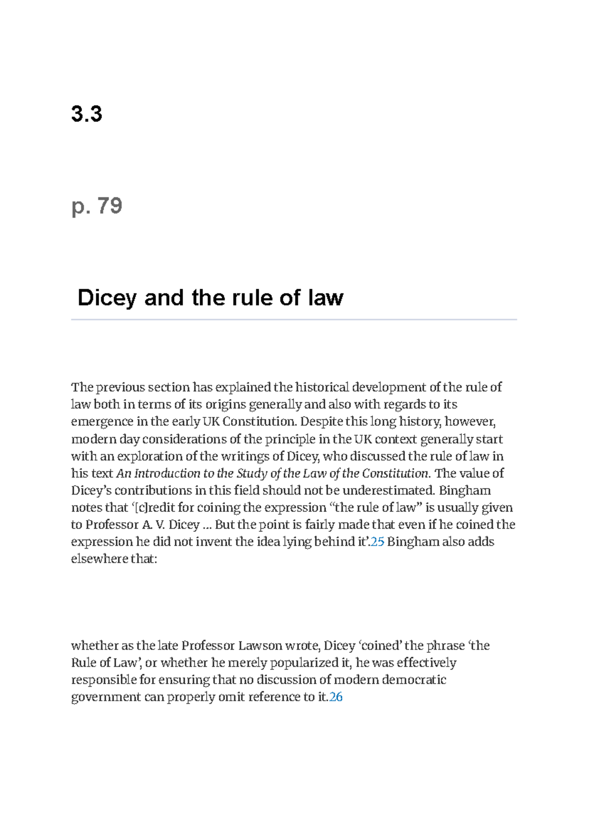 Dicey's Rule of Law: Core Concepts and Contemporary Relevance - Studocu