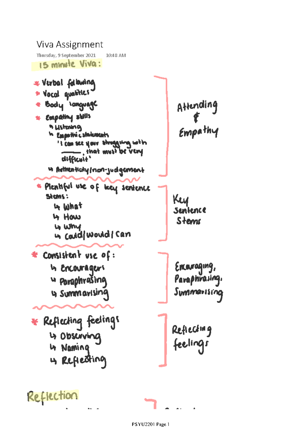 PSYU2201 Lecture Summary: Intentional Interviewing & CBT Techniques ...