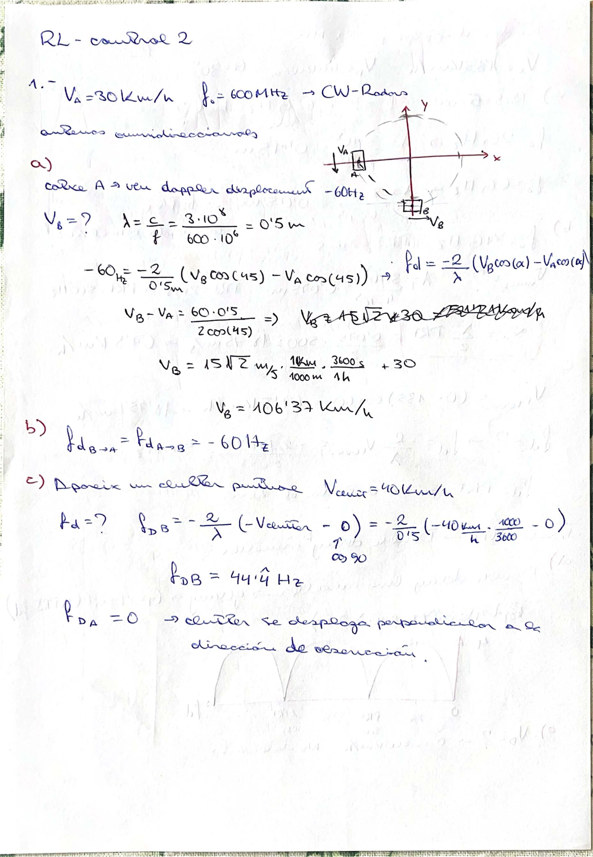 RL Control 2 - Resuelto: Análisis de Desplazamiento Doppler y Frecuencias - Studocu