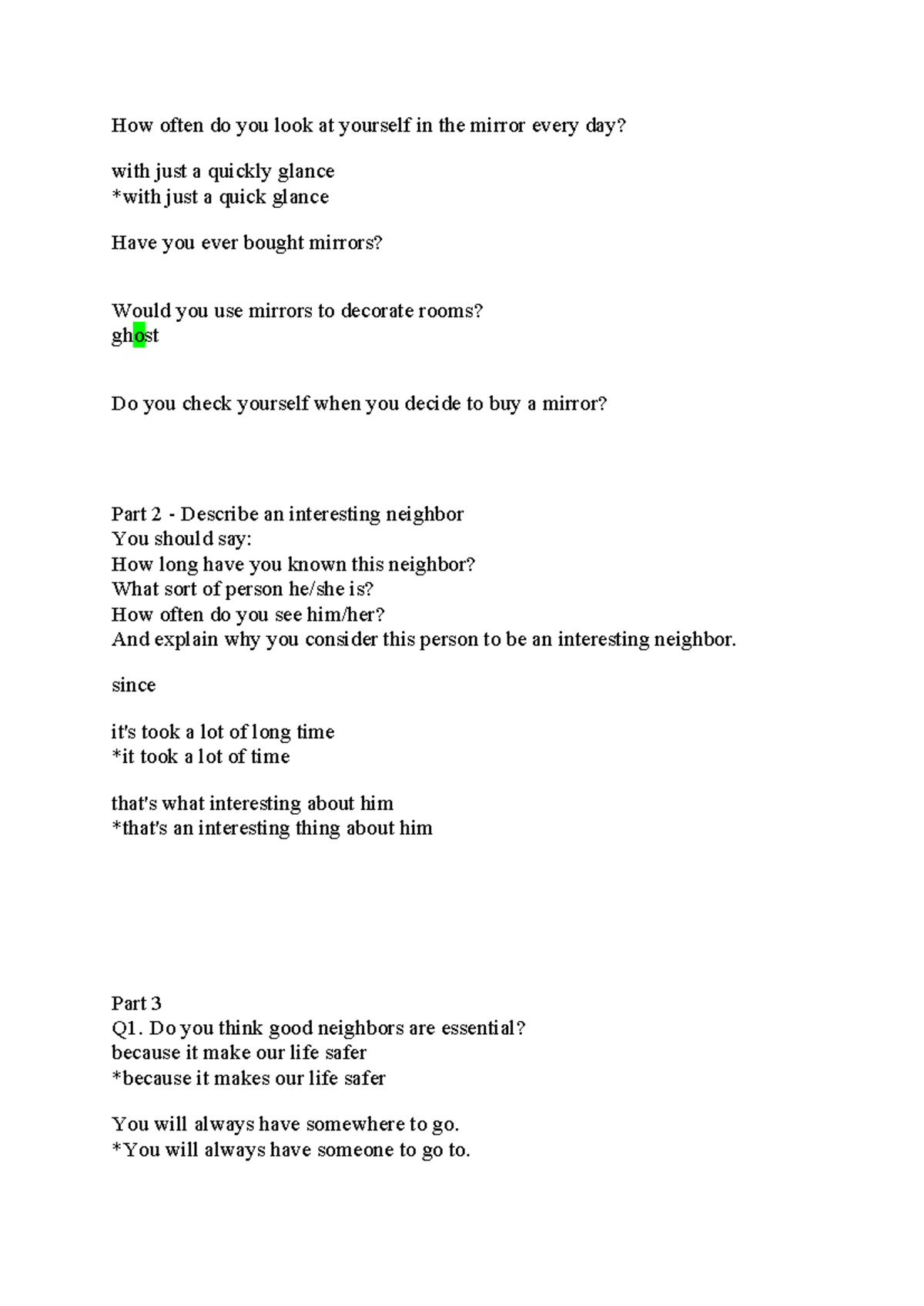 IELTS Writing Sample: Reflections on Neighbors and Mirrors - Studocu