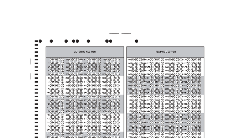 TOEIC Answer Sheet - Phiếu Tô Đáp Án - Studocu