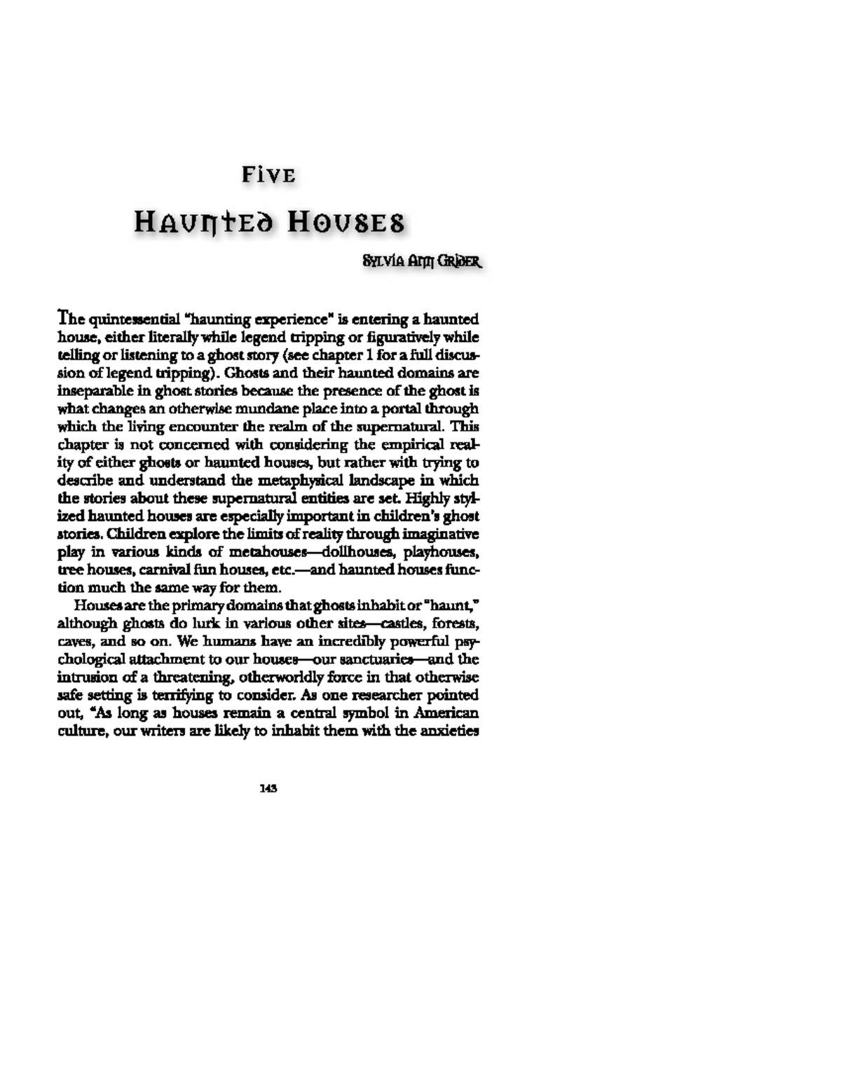 Haunted Houses and Ghosts: A Study of Supernatural Folklore - Studocu