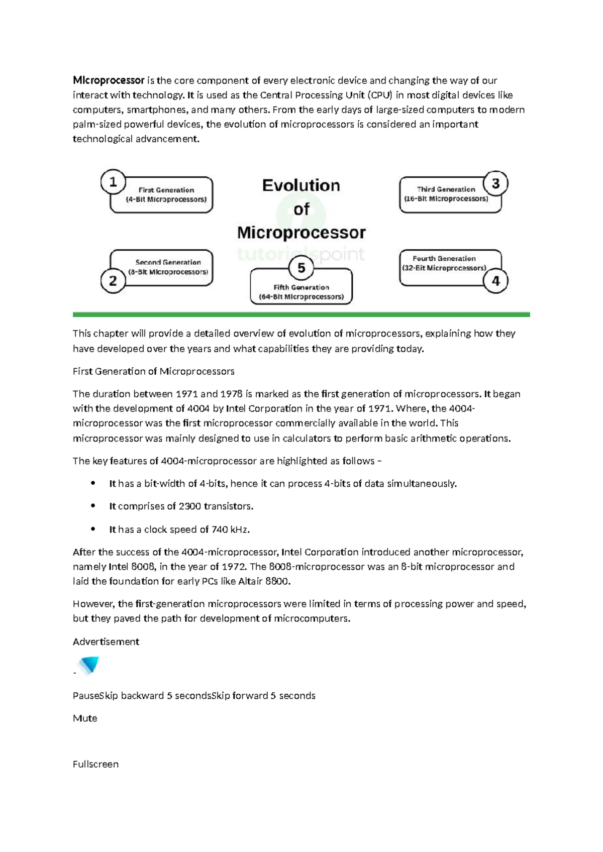 Microprocessor Evolution: A Comprehensive Overview (CS101 Chapter) - Studocu