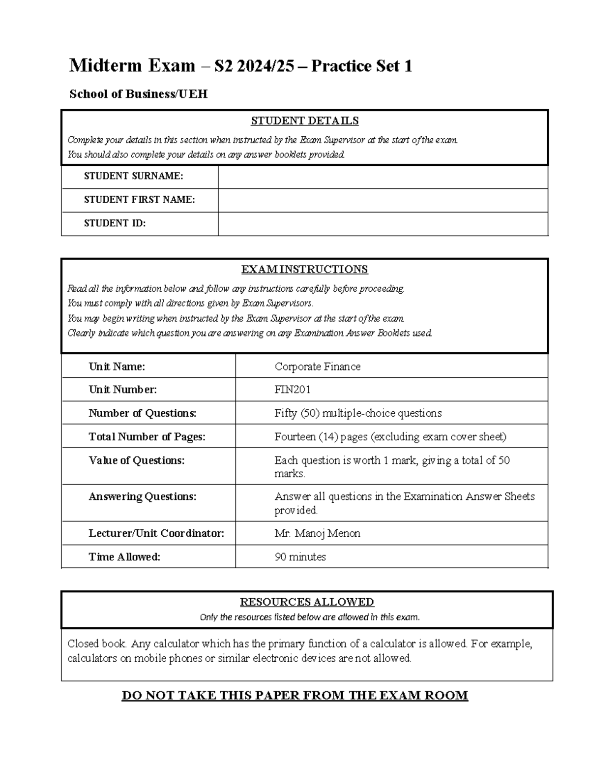 Mid-Term Practice-SET-1 Questions - Midterm Exam – S 2 202 4/25 ...