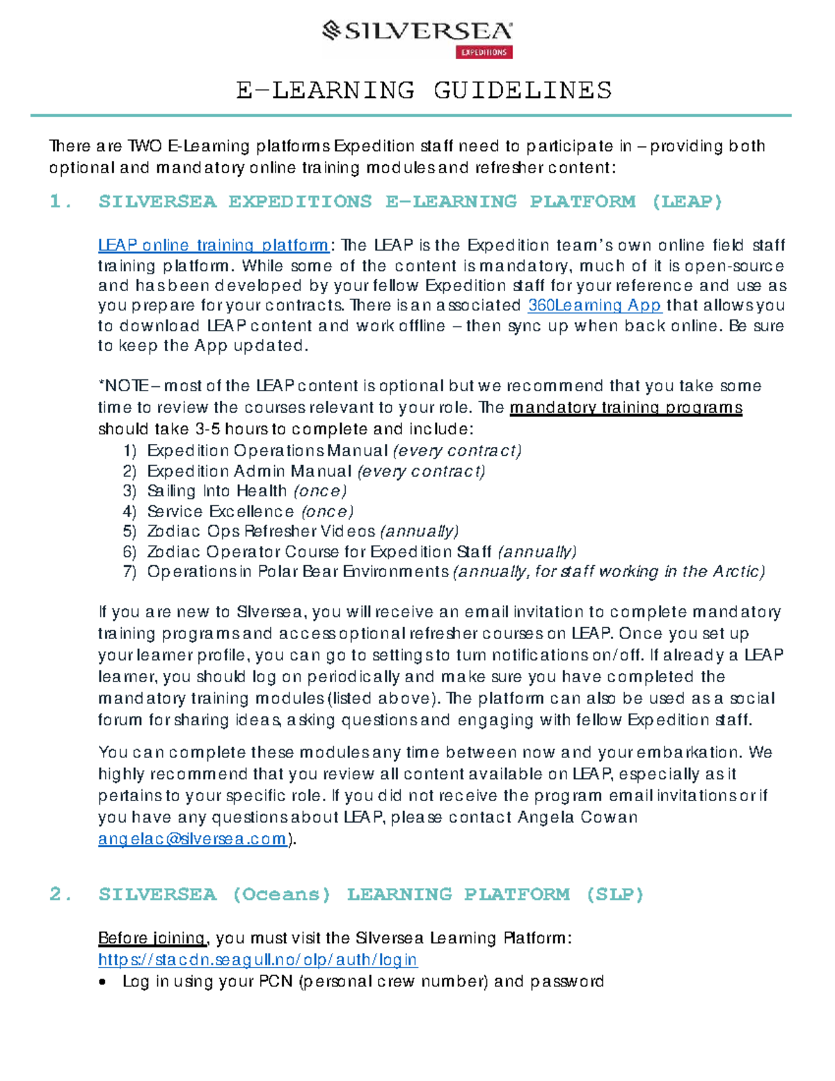 E-learning Guidelines for Expedition Staff Training Modules - Studocu