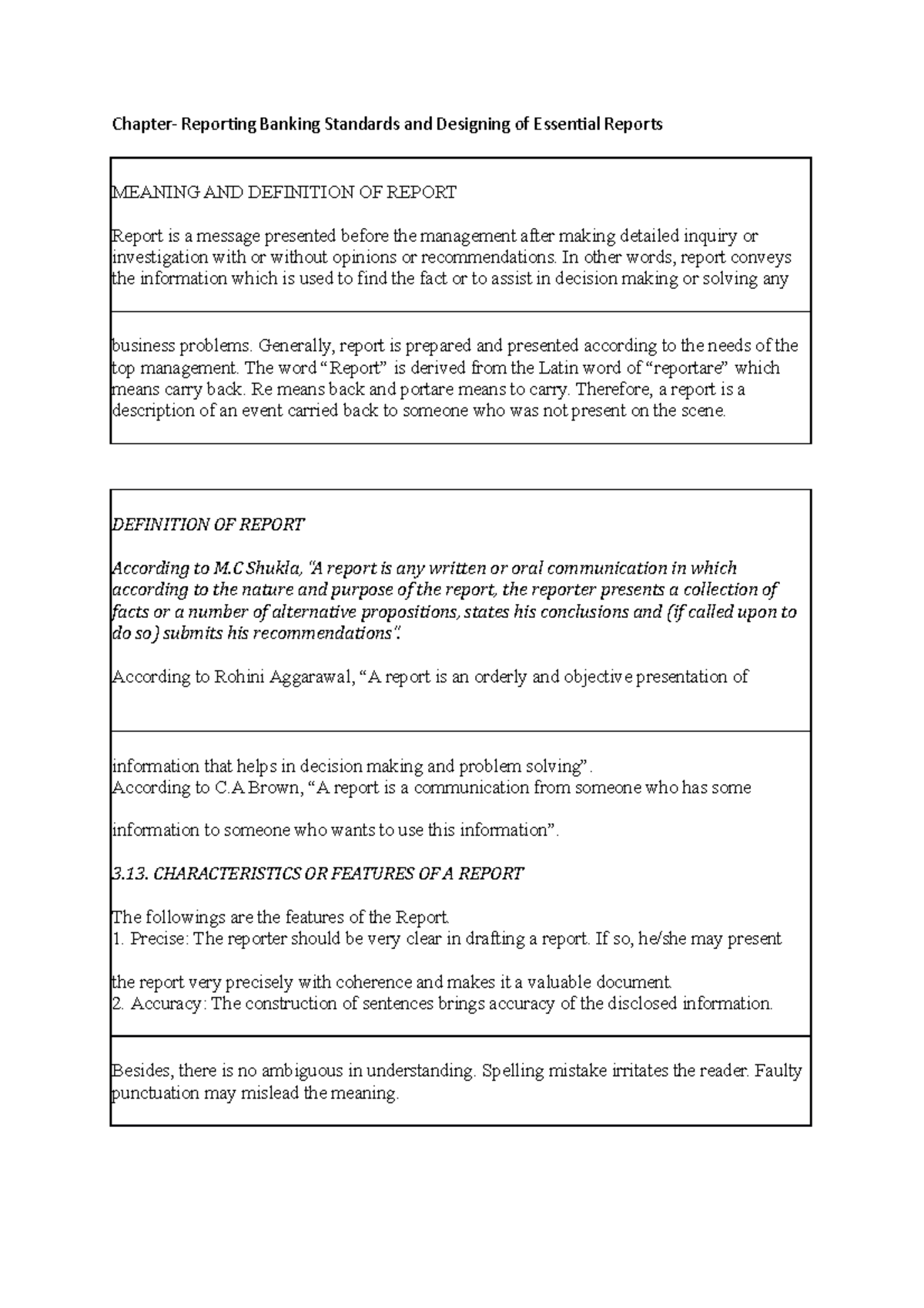 Chapter- Reporting Banking Standards and Designing of Essential Reports ...