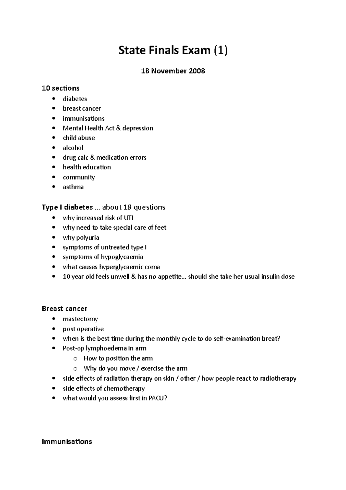 State Finals Exam - 1 - 2008 - State Finals Exam (1) 18 November 2008 ...