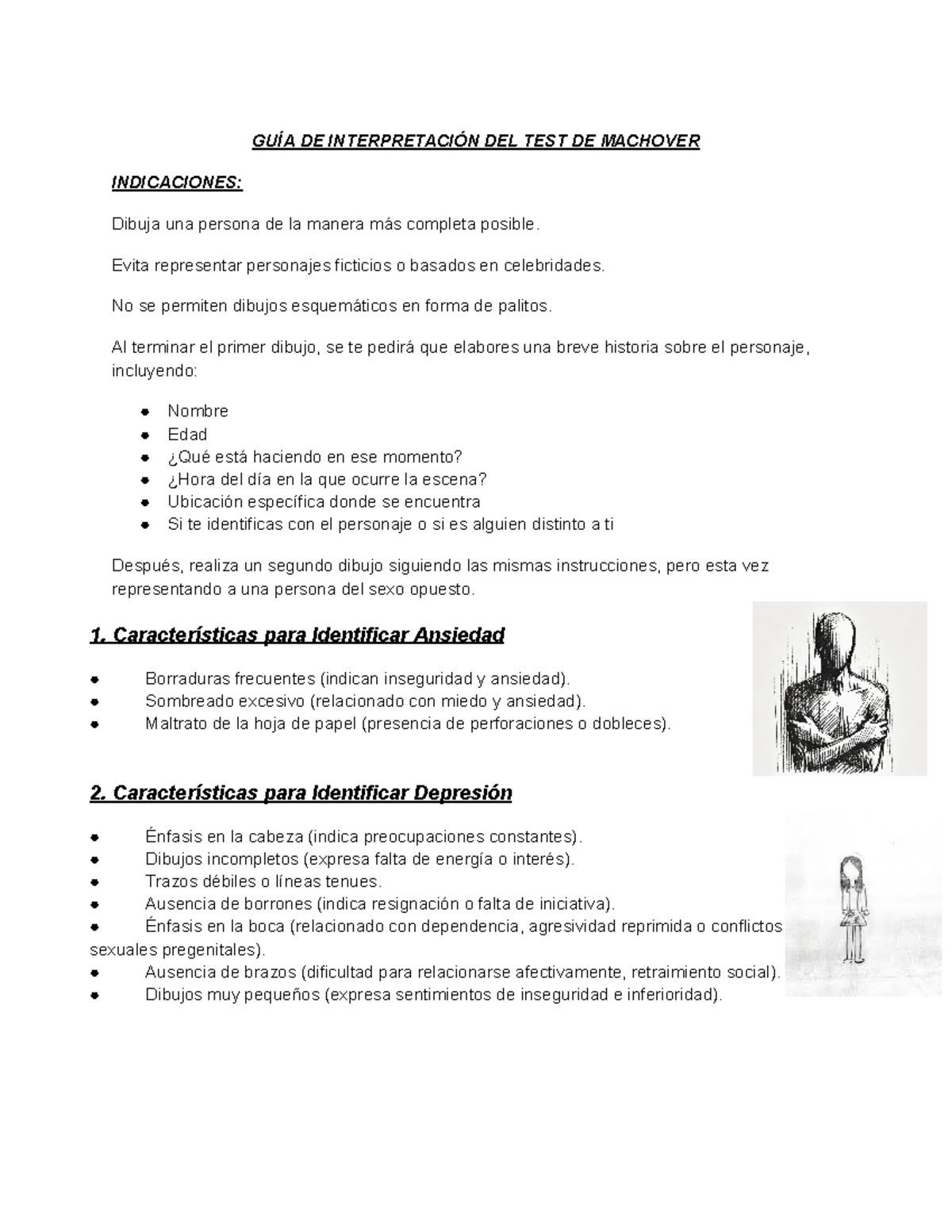 GUIA DE Dibujo DE LA Figura Humana - GUÍA DE INTERPRETACIÓN DEL TEST DE ...