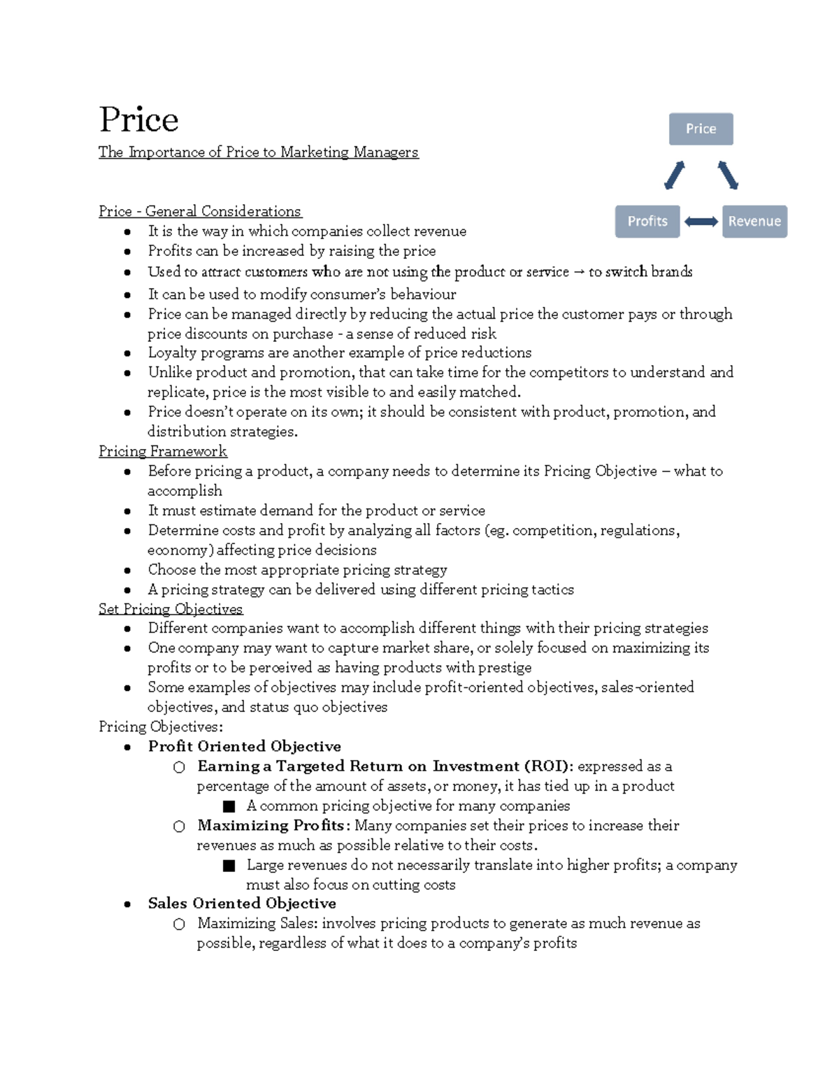 MKT 100 - Lecture 8: Key Concepts in Pricing Strategies and Value - Studocu