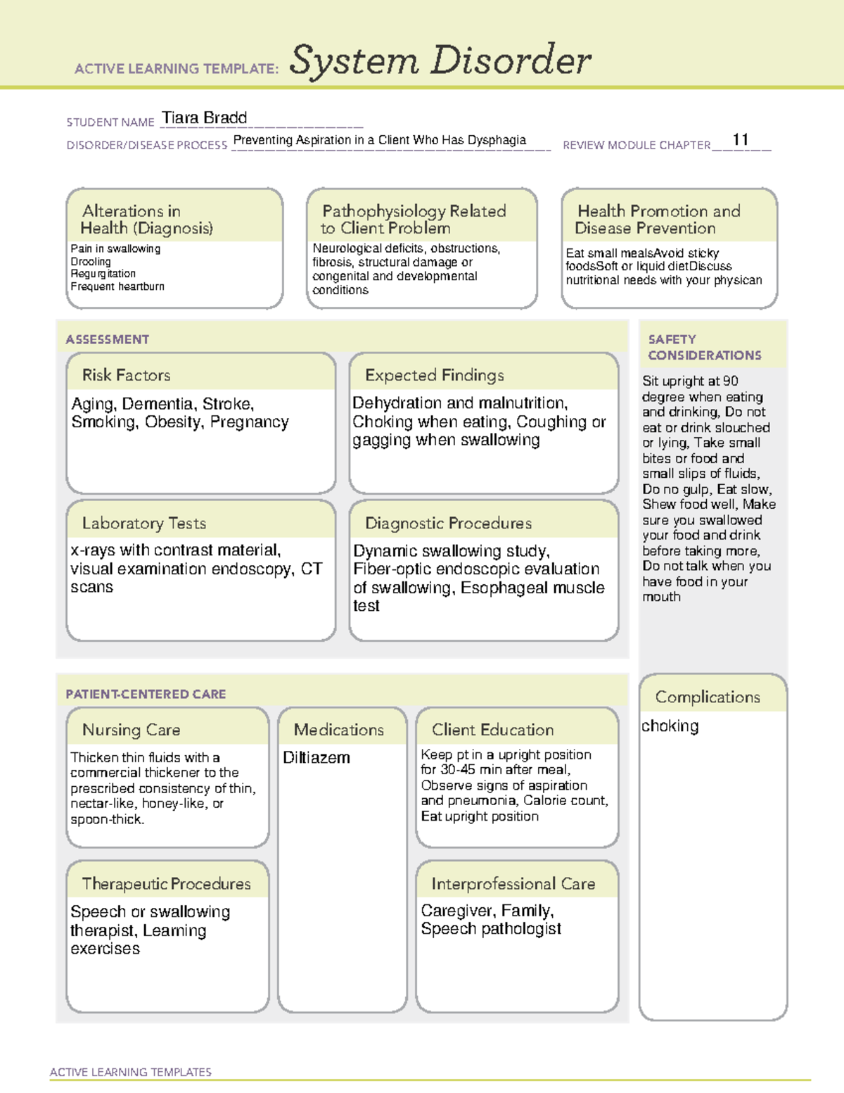 Preventing Aspiration in Dysphagia Patients: Active Learning Template ...