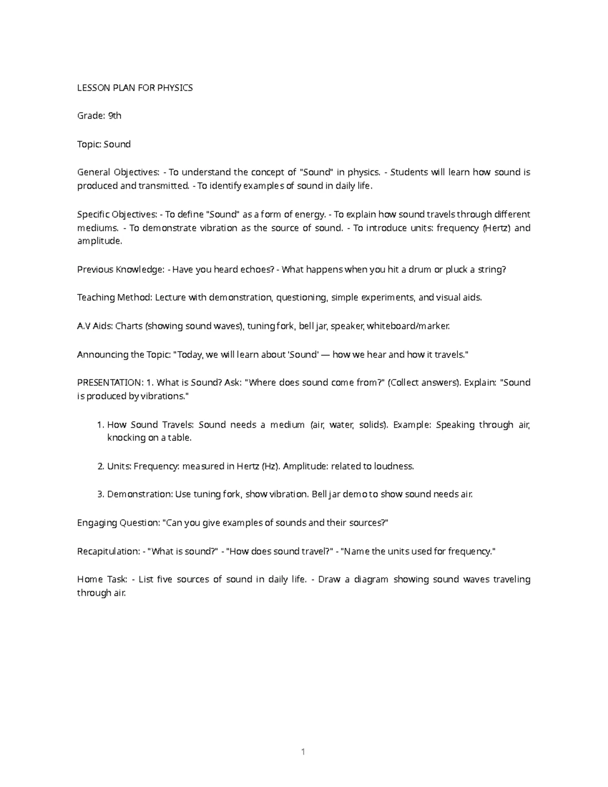 PHYS 9: Heat Transfer Lesson Plan for 9th Grade Physics - Studocu