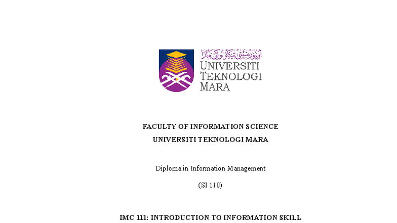 IMC 111 Assignment: Overview of PERMATA Search System - Studocu