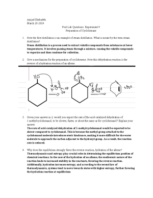 Distillation Lab-orgo chem - Raymond Ramirez Organic Chemistry 9 - 20 ...