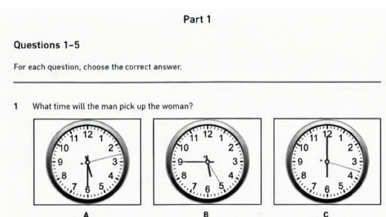Listening Practice Questions - Part 1 & 3 - Studocu