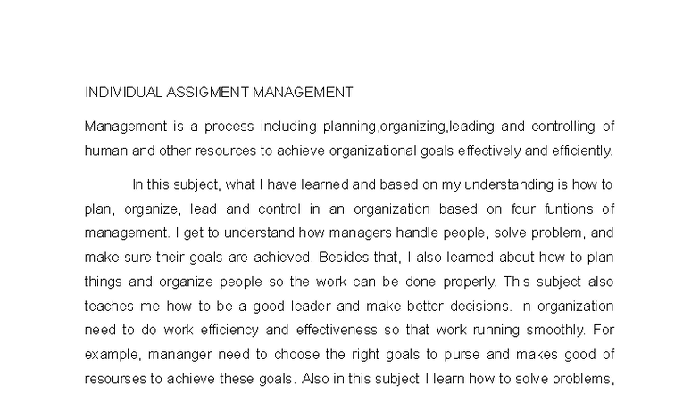 MGT Individual Assignment: Insights on Effective Management Skills ...