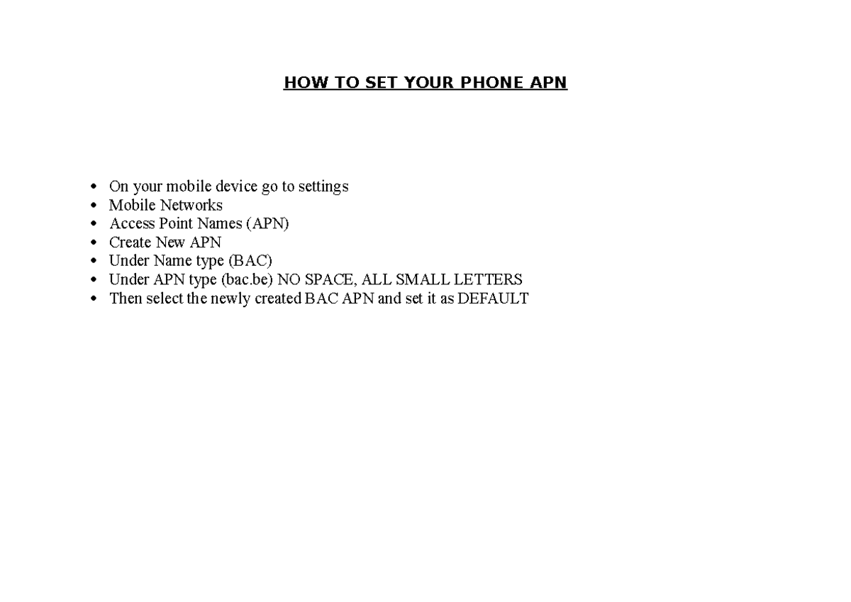 How to set your phone apn 1 - Business Intelligence and Data Analytics ...