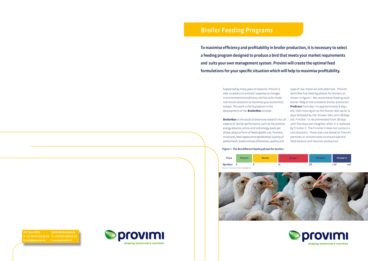 Broiler Feeding Programs: Maximizing Efficiency & Profitability - Studocu