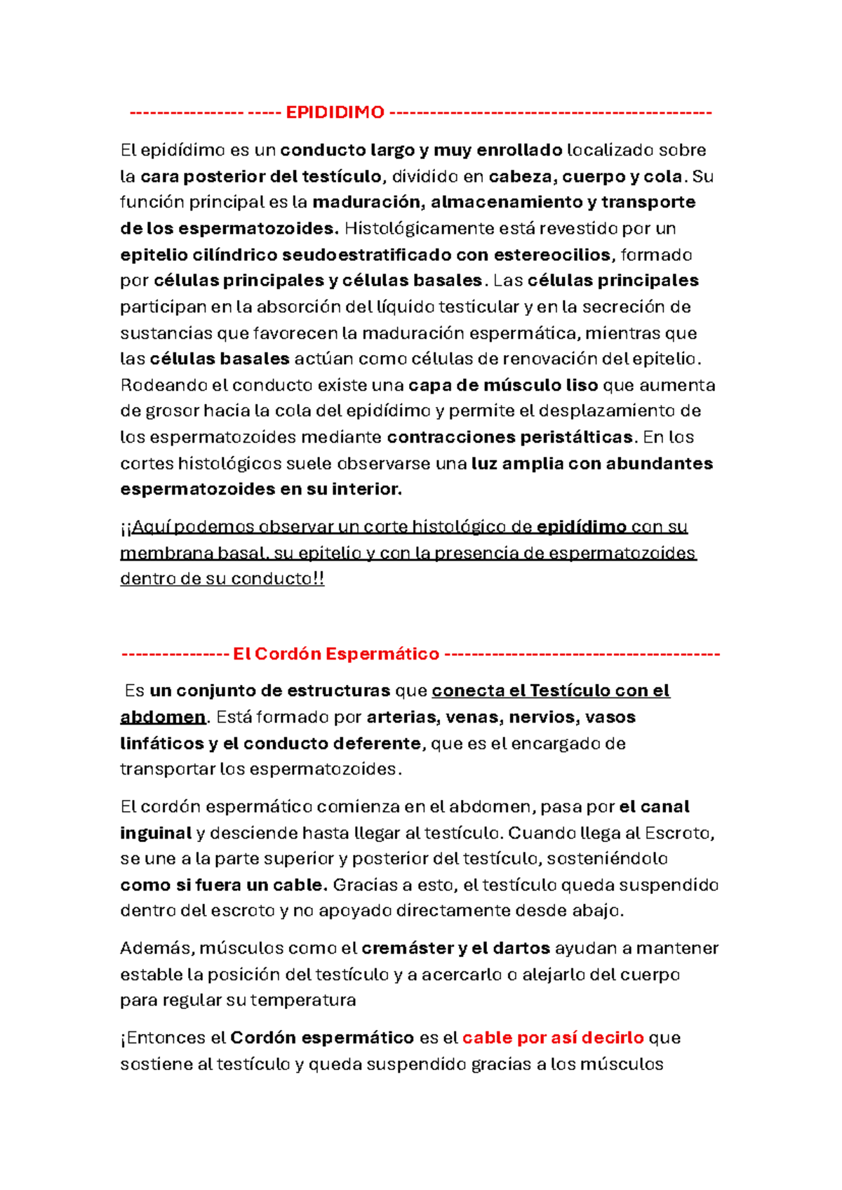EPID 101: Sistema Reproductor Masculino y Estructuras Asociadas - Studocu