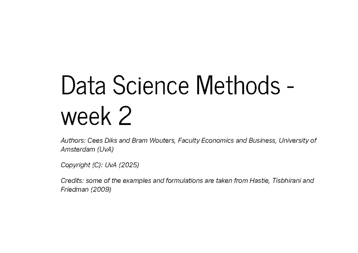 Data Science Methods (DSM) Lecture 2: GitHub Copilot & ML Basics - Studeersnel