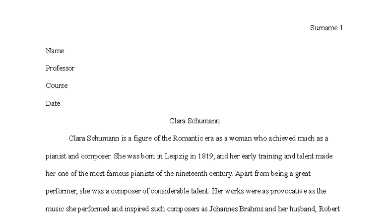 Clara Schumann: A Romantic Era Pioneer in Music and Composition - Studocu
