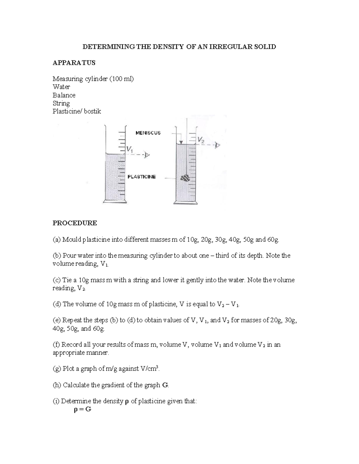 Density Determination of Irregular Solids - BGCSE Form 4 & 5 Notes ...