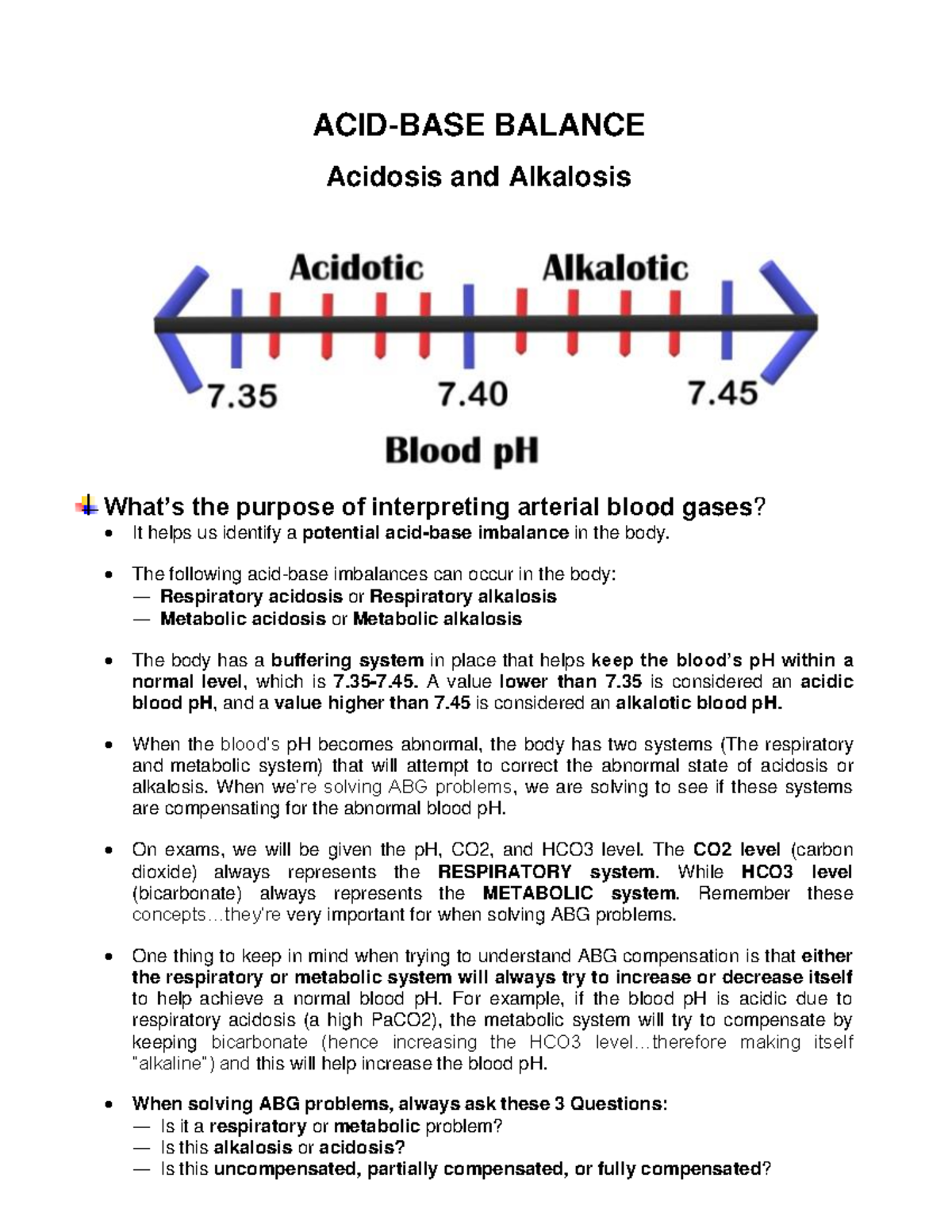 ABG Interpretation: Understanding Acidosis and Alkalosis in BALANCE ...