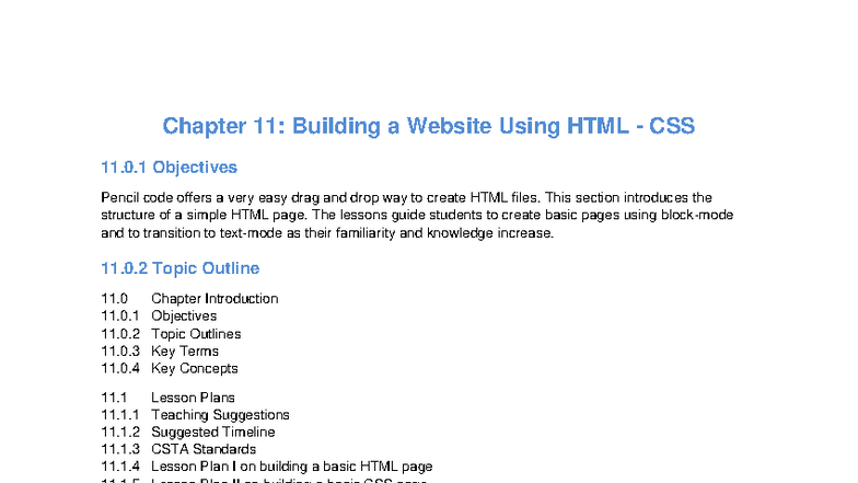Chapter 11: Building Websites with HTML & CSS - Notes 111 - Studocu