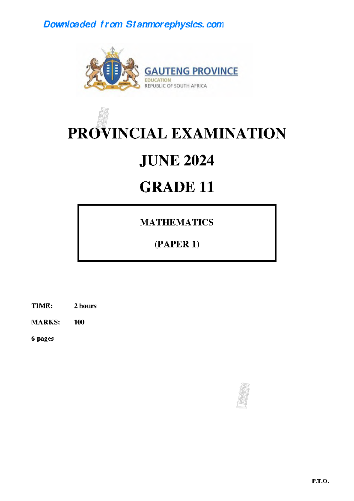 GP-Maths-Grade-11-June-2024-P1-Question-Paper-and-Marking-Guide - Studocu
