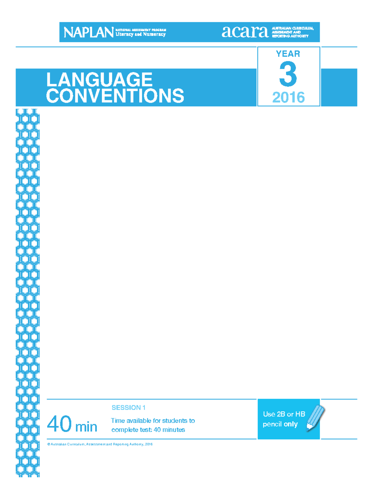 E6 NAPLAN 2016 Final Test: Year 3 Language Conventions - Studocu