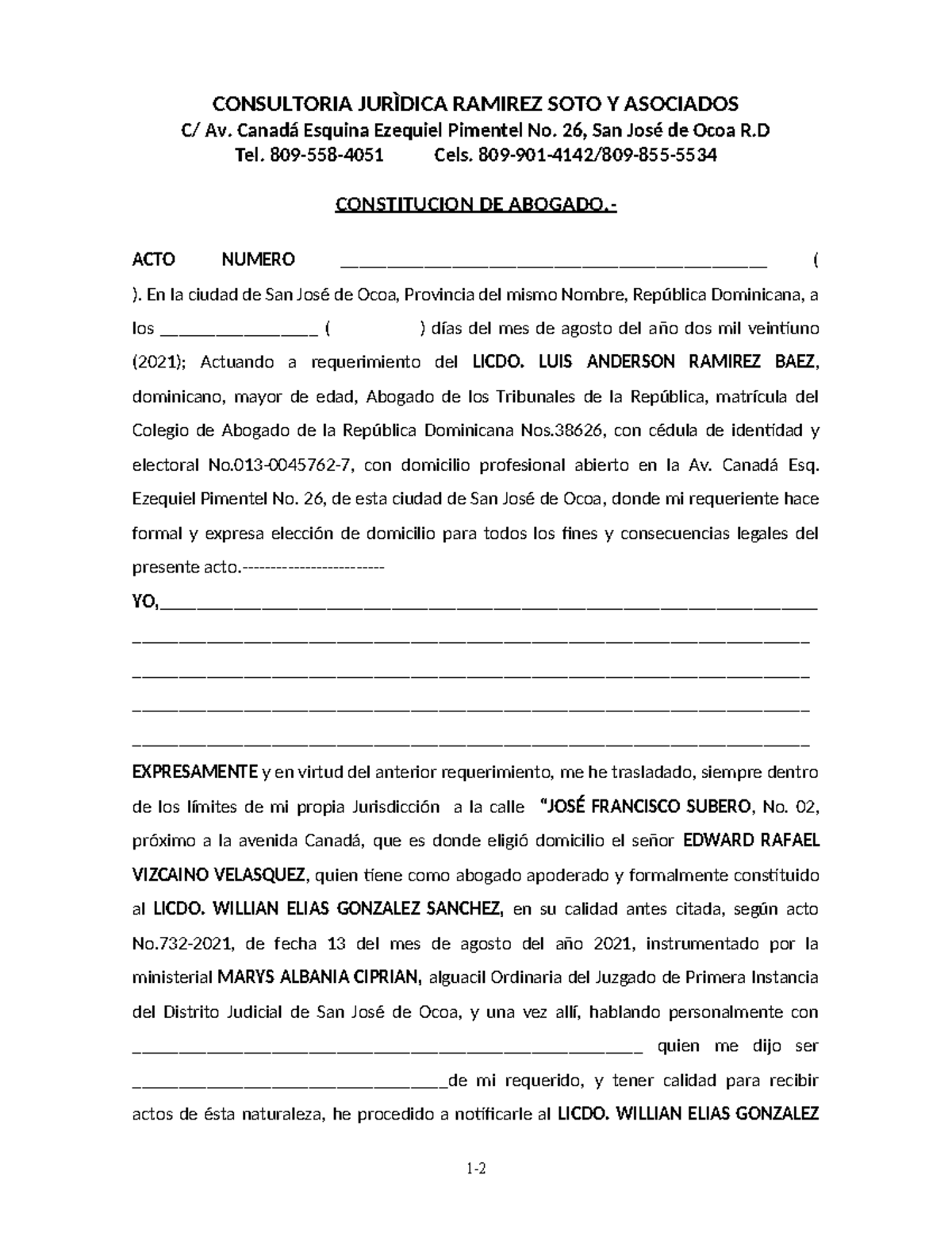 Constitución de Abogado para Divorcio - Caso Gregorina Minyety - Studocu
