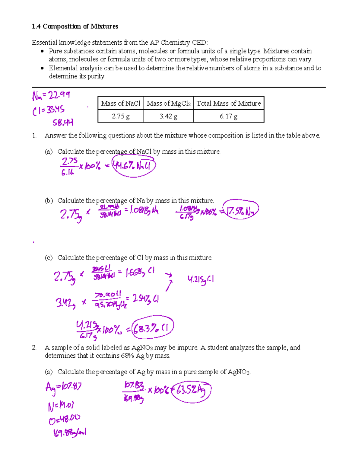 AP Chemistry Topics 1.4 - 1.6: Mixtures & Electron Configurations - Studocu