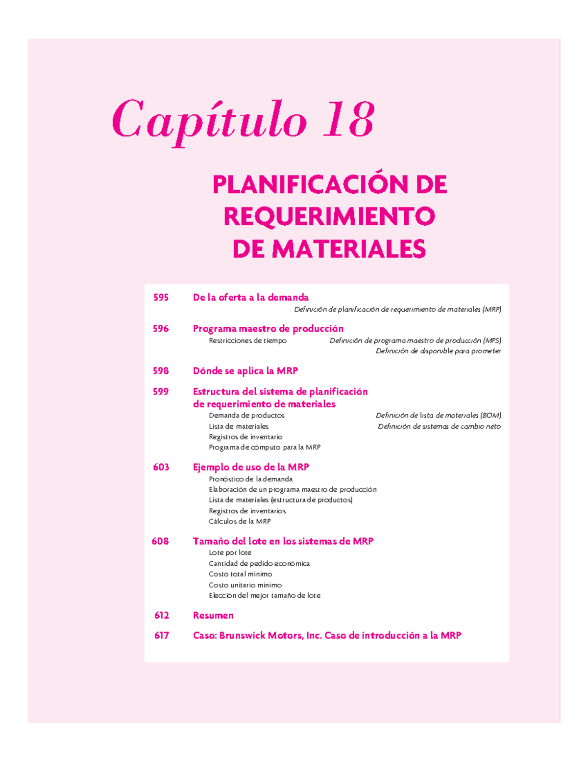 Capítulo 18: Planificación de Requerimiento de Materiales (MRP) y ...