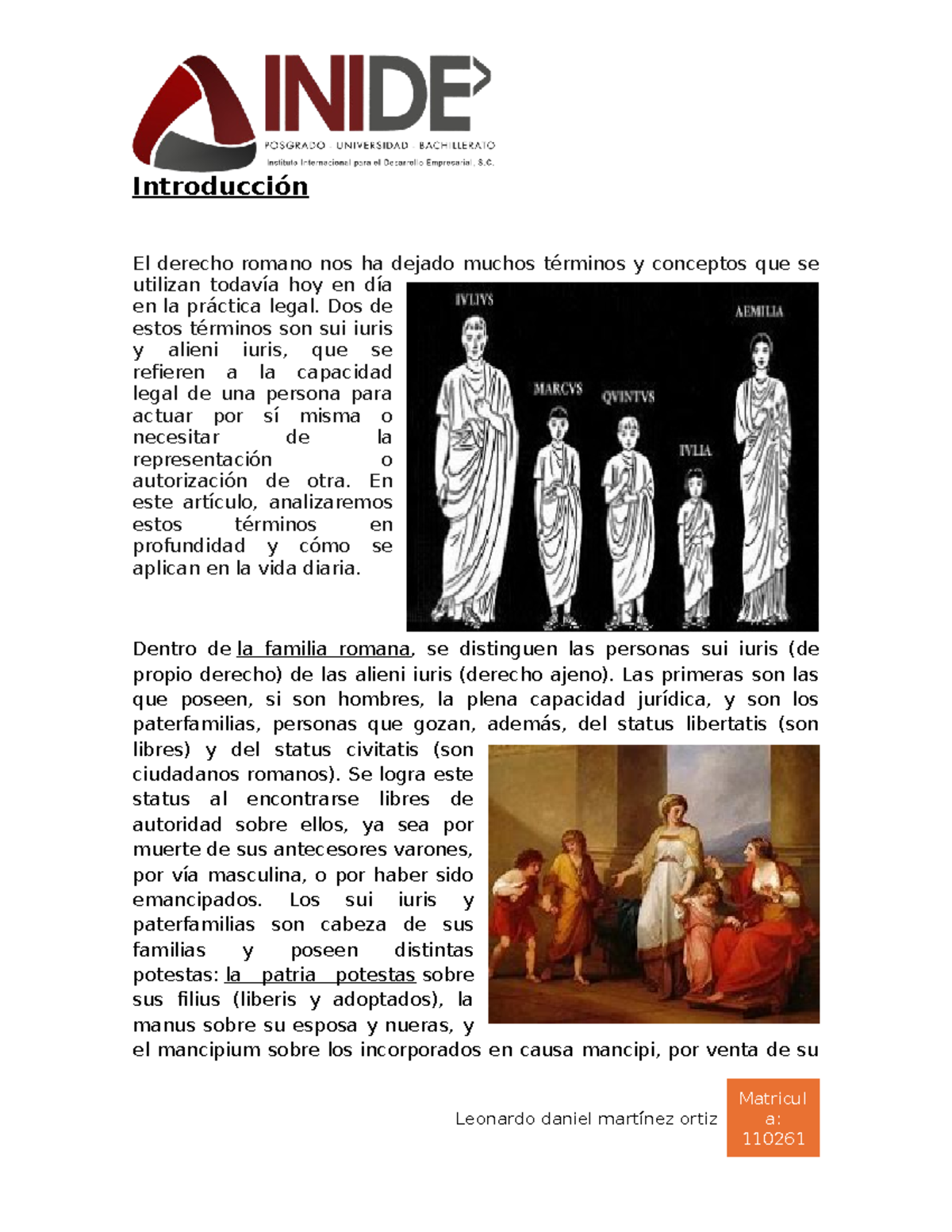 Conceptos de Sui Iuris y Alieni Iuris en Derecho Romano - Studocu