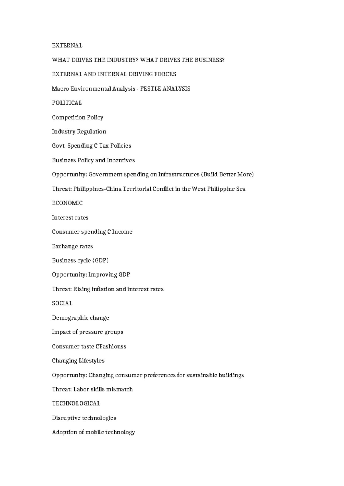 CEM119 - Macro Environmental Analysis: PESTLE & Competitive Forces ...