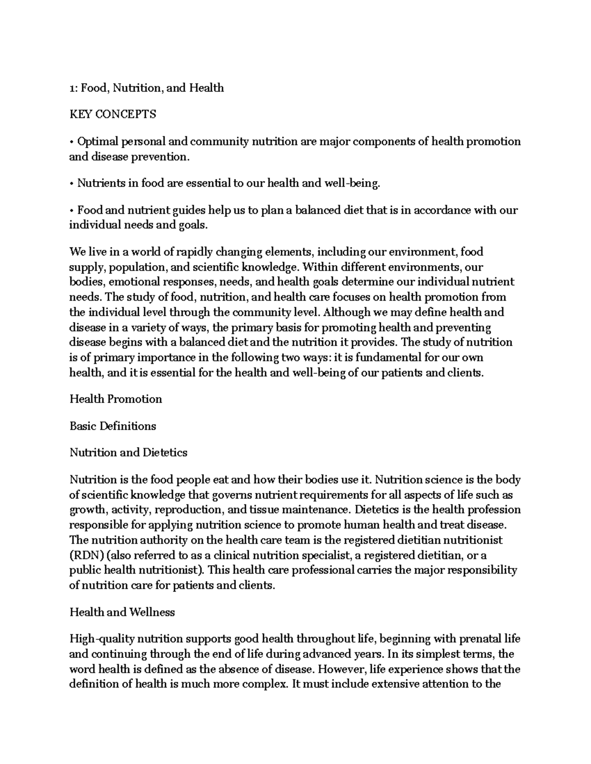 Nutrition and Health: Key Concepts for Wellness and Dietary Guidelines ...