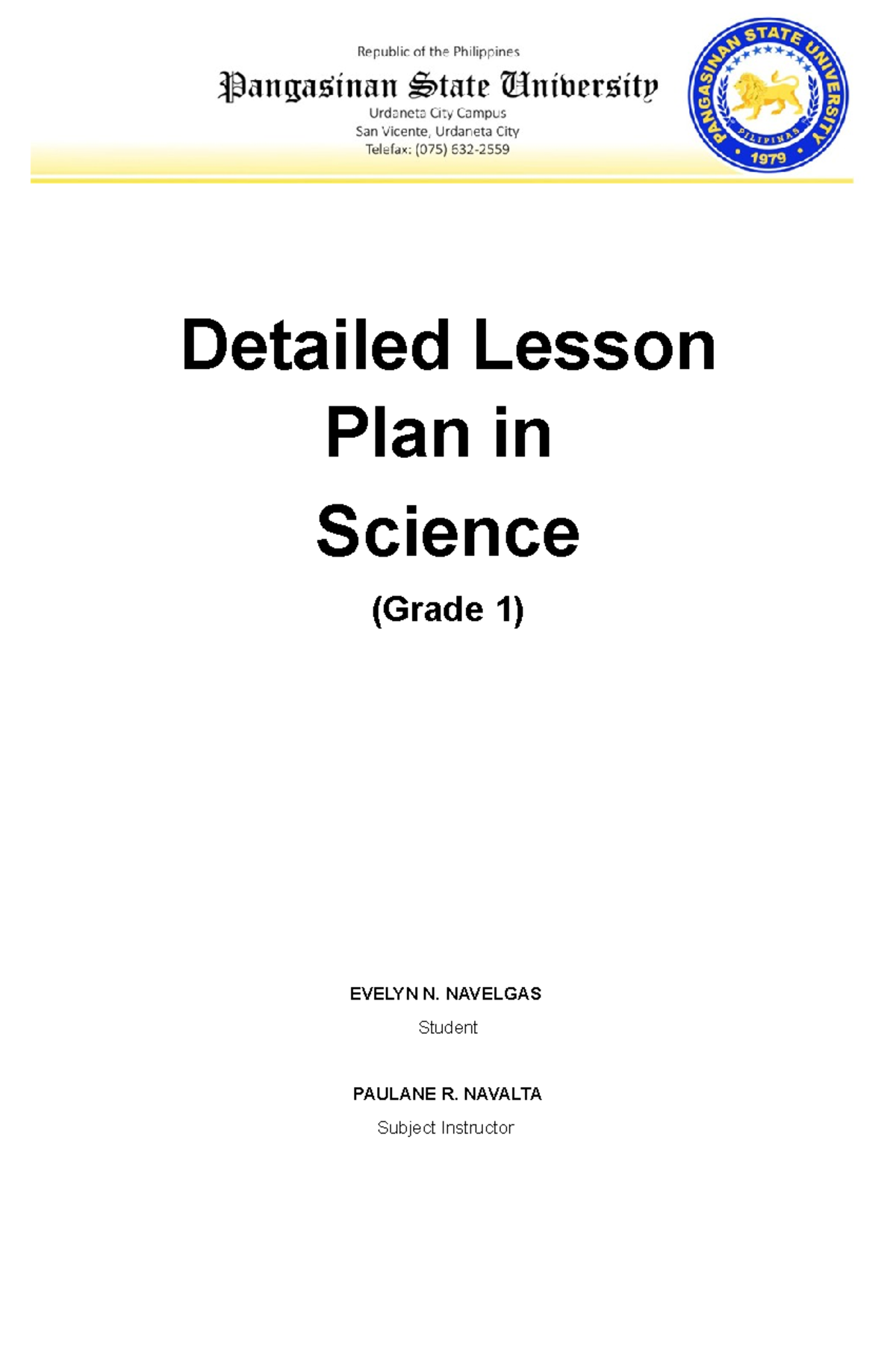 Grade 1 Science Lesson Plan: Understanding Sources of Light - Studocu