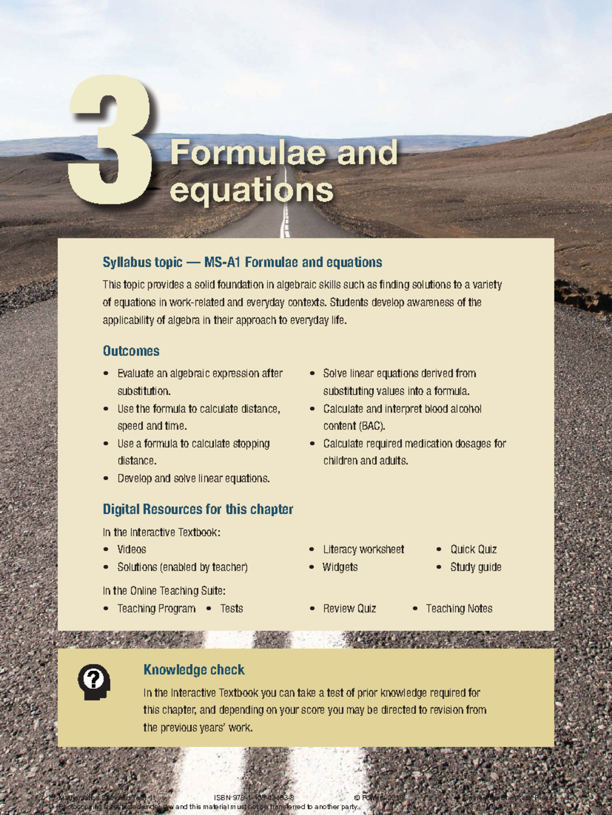 Mathematics Standard Year 11: Chapter 3 - Formulae and Equations Study ...