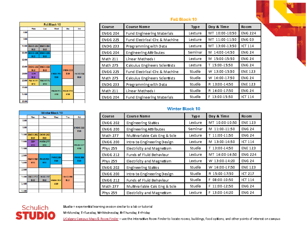 Block 10 Student Assignment Info for ENGG 204, 225, 233, 202, 200 - Studocu