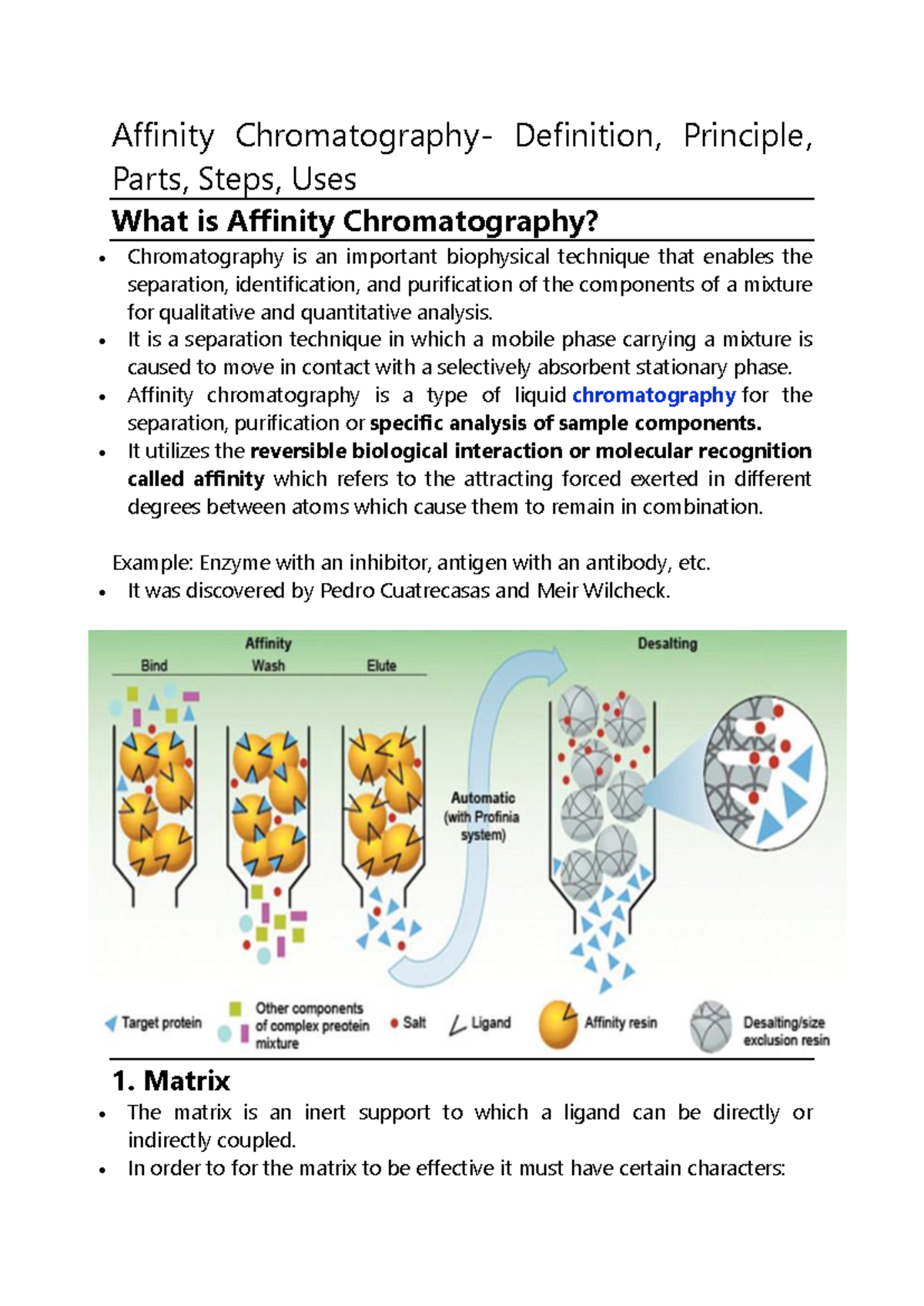 Affinity Chromatography: Definition, Principle, Parts, and Steps Overview - Studocu