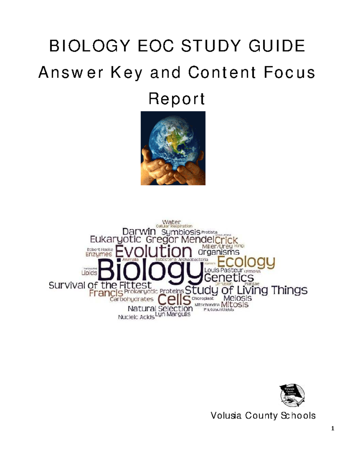 2016 Biologyeocstudyguide Answerkeyandcontentfocus - BIOLOGY EOC STUDY ...