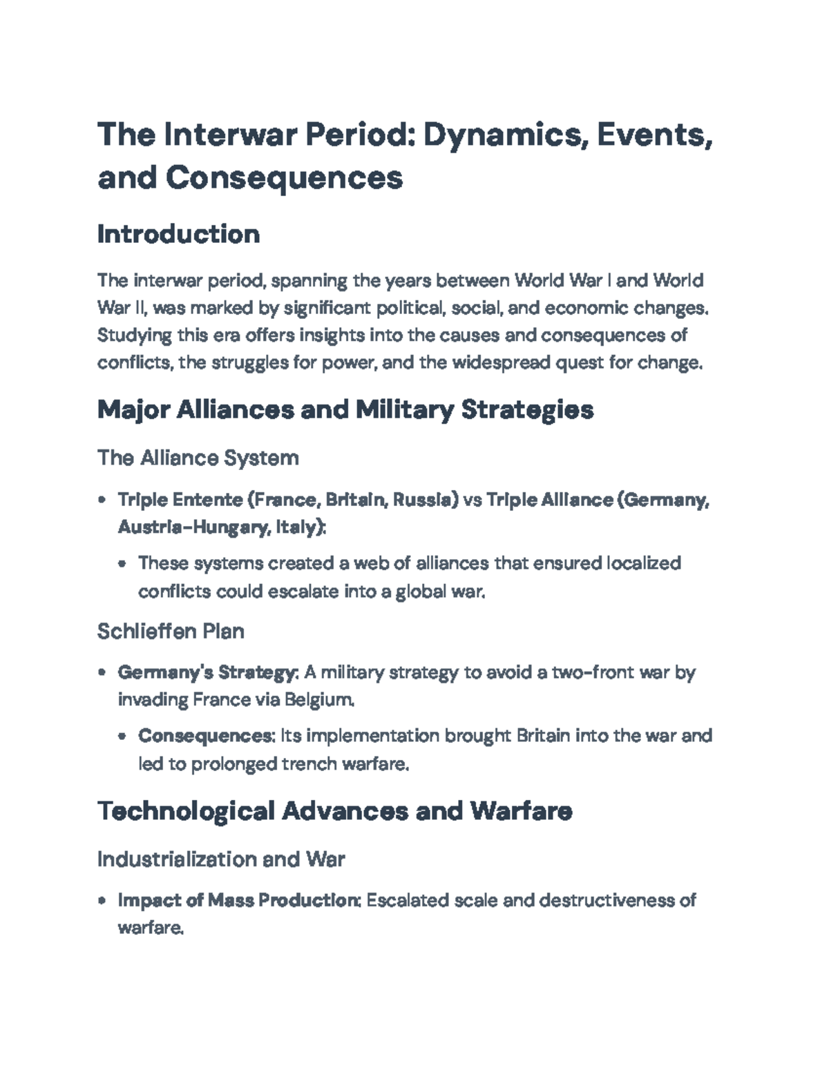 The Interwar Period: Socio-Political Changes and WWII Consequences ...