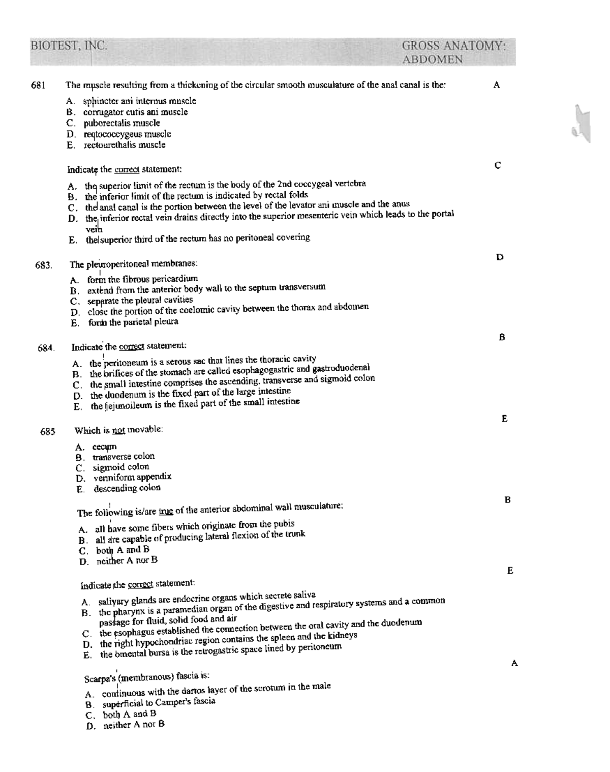 GRaSS A BDOME FN 681: MCQ Review on Anatomy and Physiology - Studocu